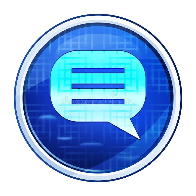 Comment Icon Futuristic Blue Round Button Vector Illustration Stock ...