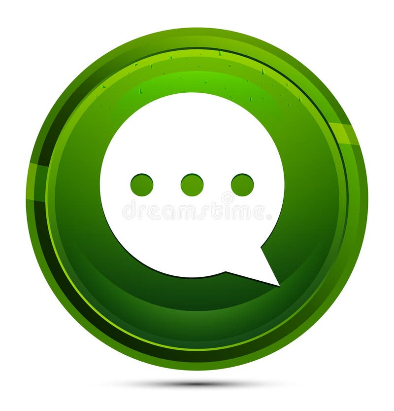 Comment Icon Glassy Green Round Button Illustration Stock Vector ...