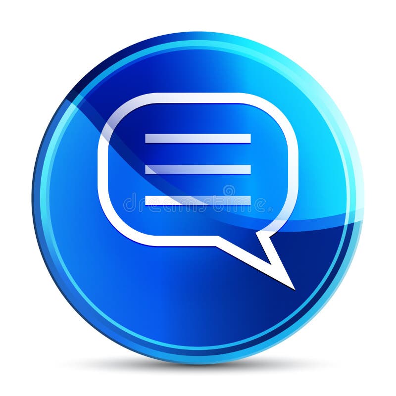 Comment Icon Glassy Vibrant Sky Blue Round Button Illustration 库存例证 ...