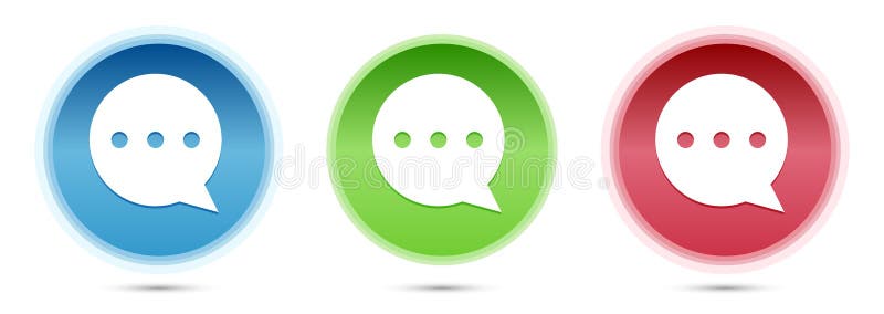 Comment Icon Glass Round Buttons Set Illustration Stock Vector ...