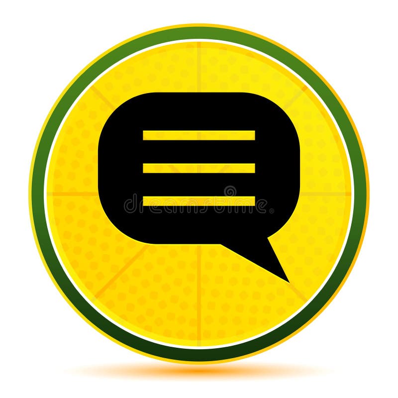 Comment Icon Lemon Lime Yellow Round Button Illustration Stock ...