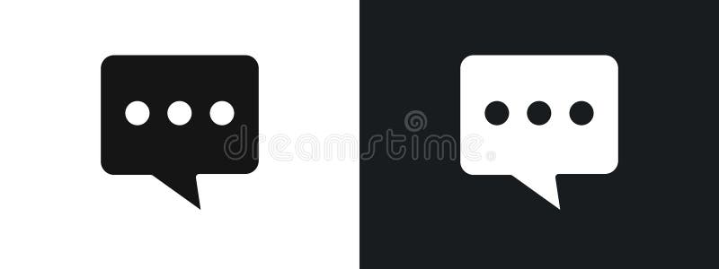Comment Icon Linear Graphics Set Vector in Black Stock Vector ...