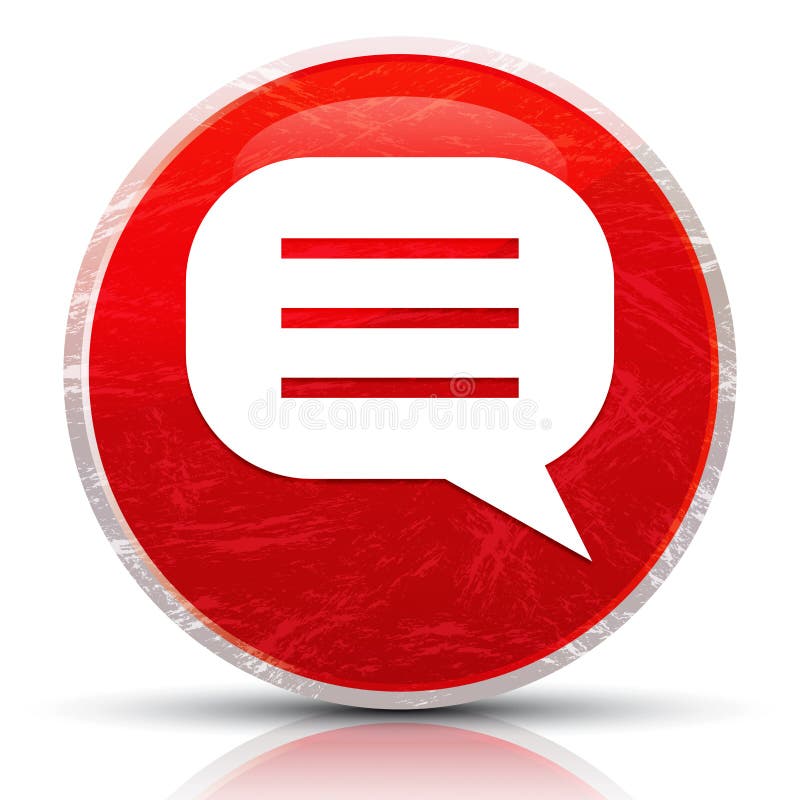 Comment Icon Metallic Grunge Abstract Red Round Button Illustration ...