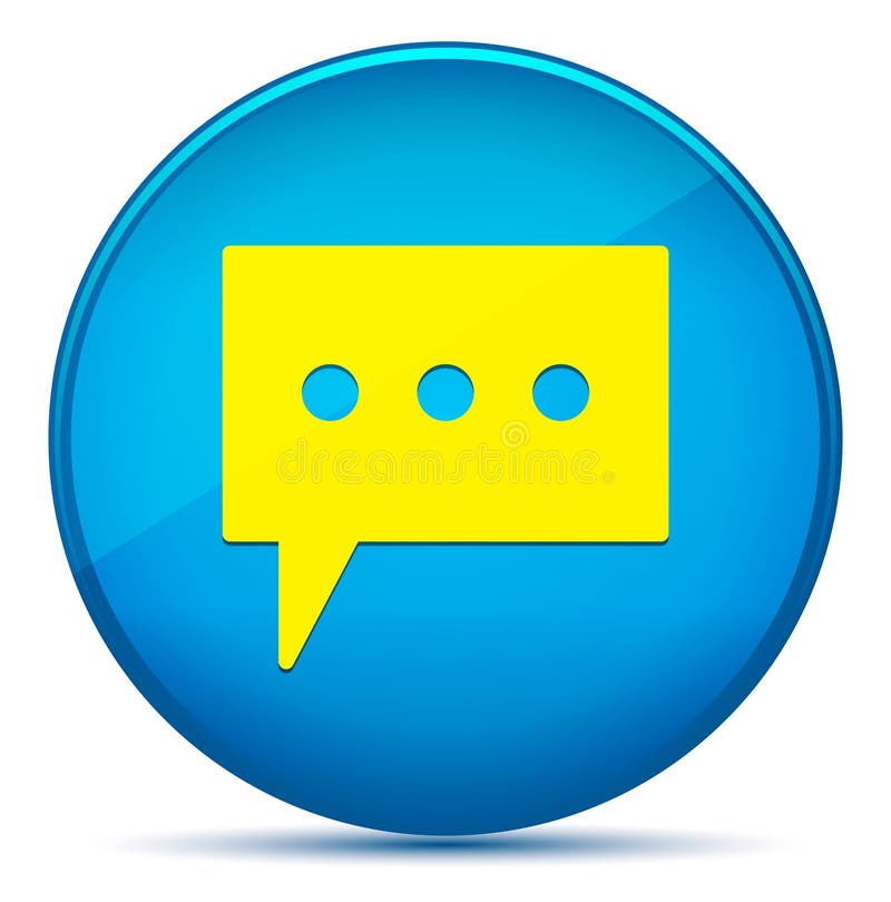 Comment Icon Modern Flat Cyan Blue Round Button Stock Illustration ...