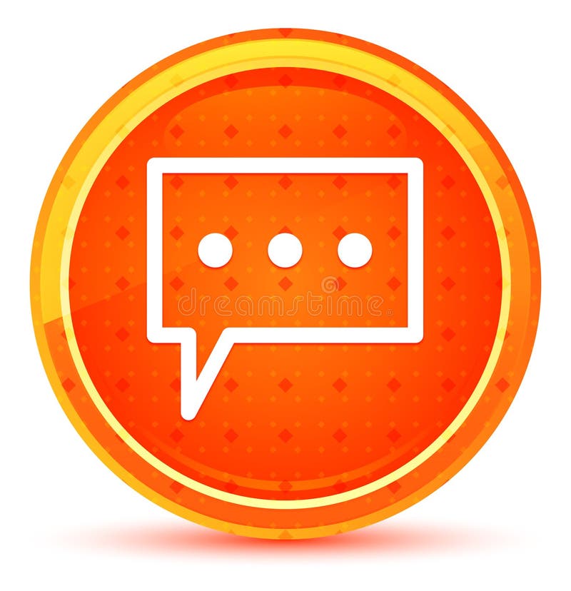 Comment Icon Natural Orange Round Button Stock Illustration ...