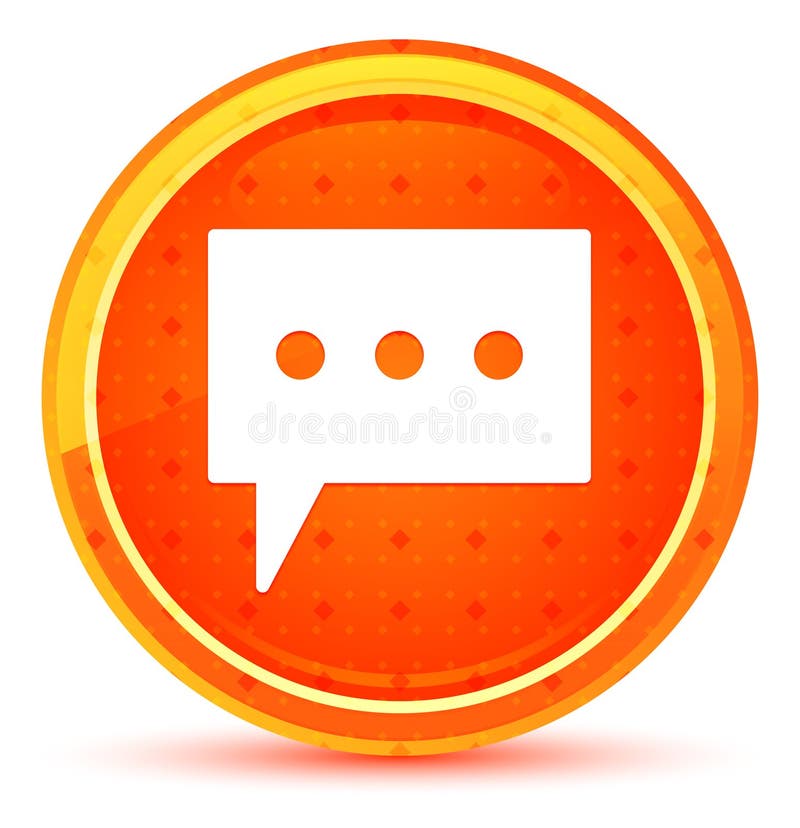 Comment Icon Natural Orange Round Button Stock Illustration ...