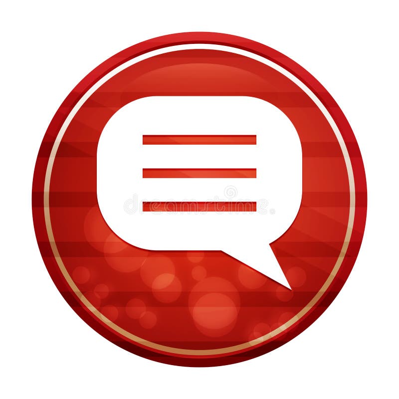 Comment Icon Realistic Diagonal Motion Red Round Button Illustration ...