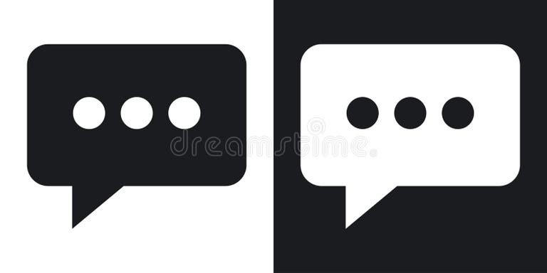 Comment Icon Set. Talk Speech Message Bubble Vector Symbol. Feedback Sign. Conversation Sign ...