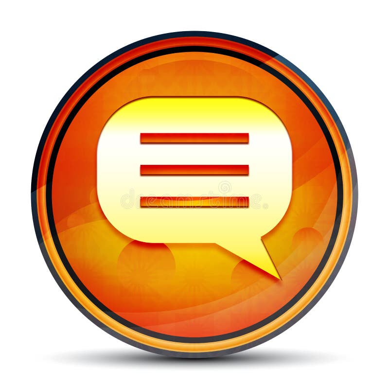 Comment Icon Shiny Bright Orange Round Button Illustration Stock ...