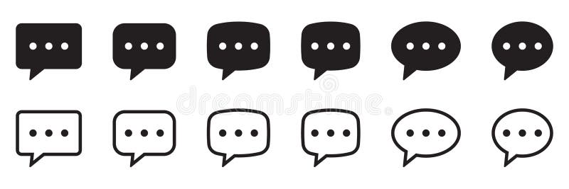 Comment Icon Speech Bubble Symbol. Speech Bubble Collection . Cloud Speech Bubbles Set. Stock ...