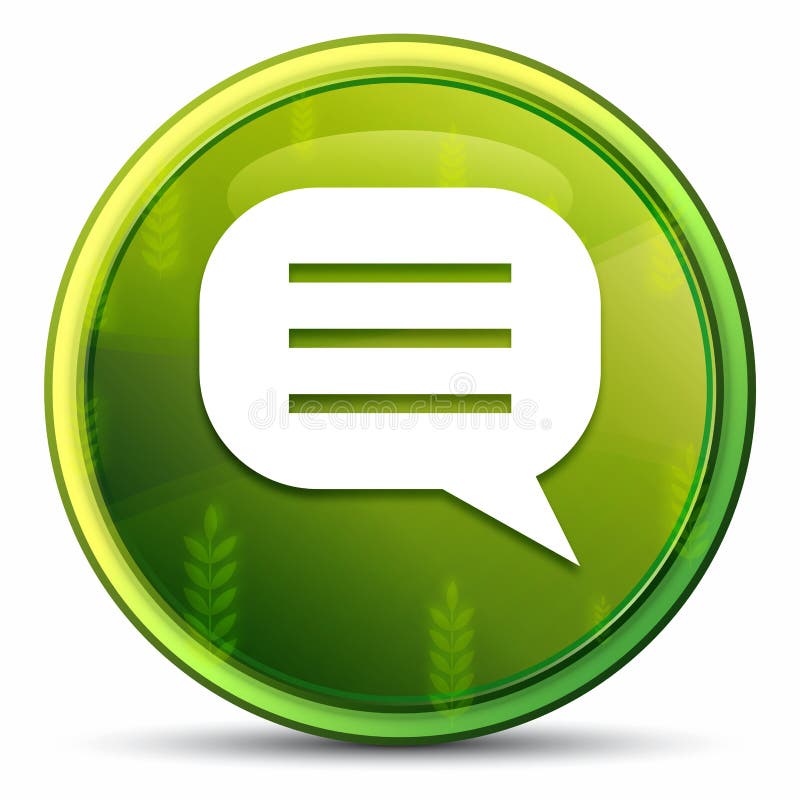 Comment Icon Spring Bright Natural Green Round Button Illustration ...