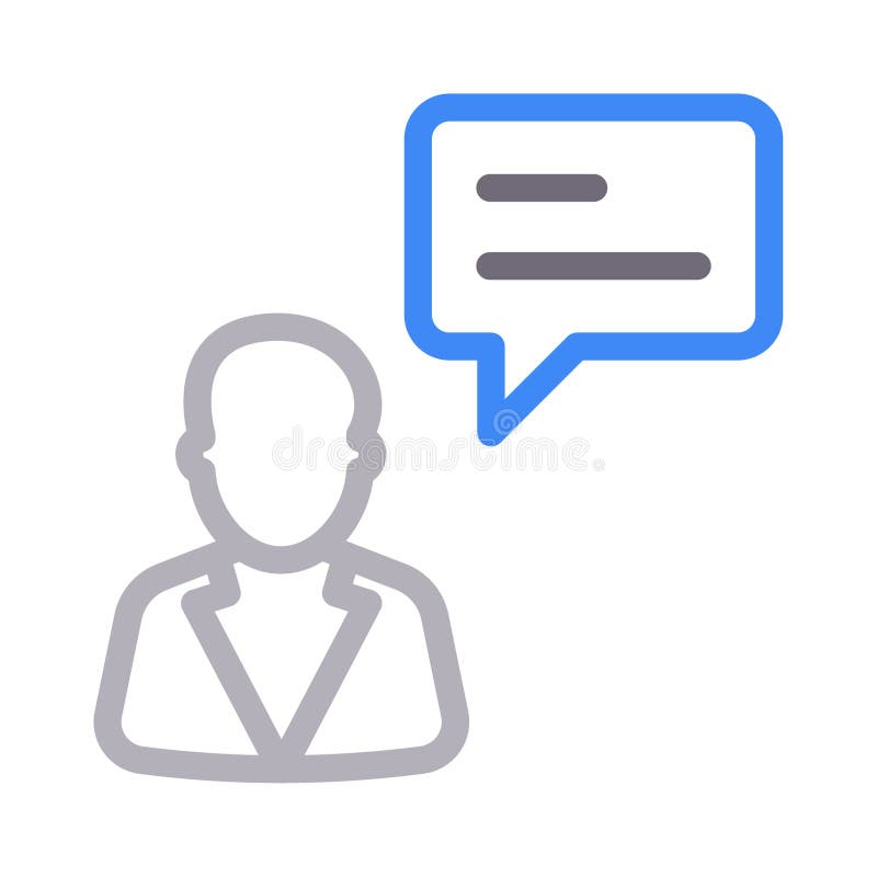 Comment Vector Color Line Icon Stock Illustration - Illustration of ...