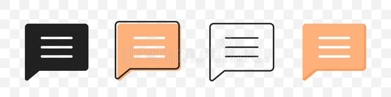 Comment Icons Collection in Different Style on a Transparent Background ...