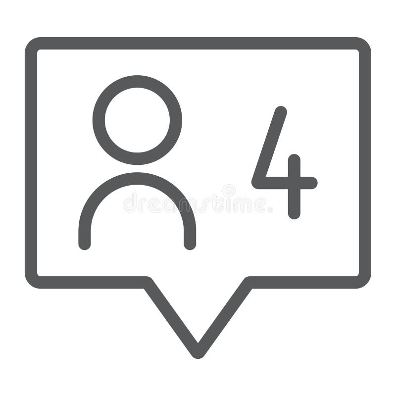 Comment Line Icon, Dialog and Talk, Four Message Stock Vector ...