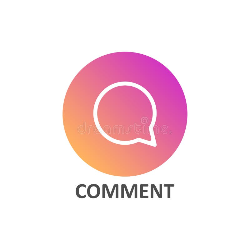 Comment Linear Icon in Gradient Circle for Social Media Stock Vector ...