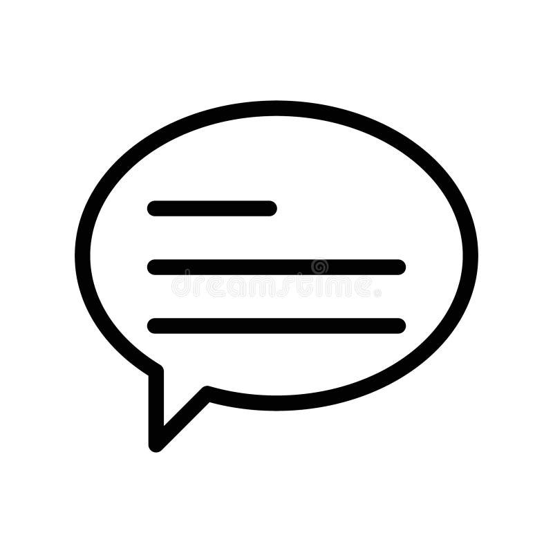 Comment Linear Logo Mark in Black and White Stock Vector - Illustration ...