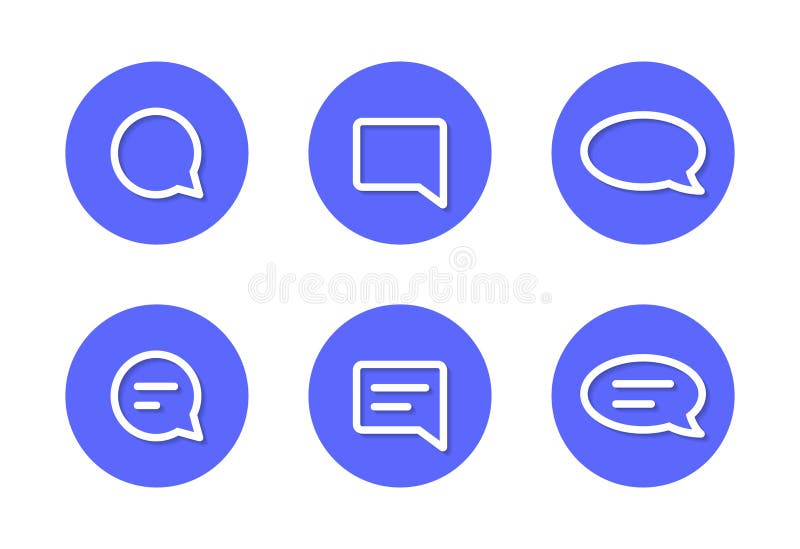 Comment, Message, Chat Icon Vector in Blue Circle Stock Vector ...