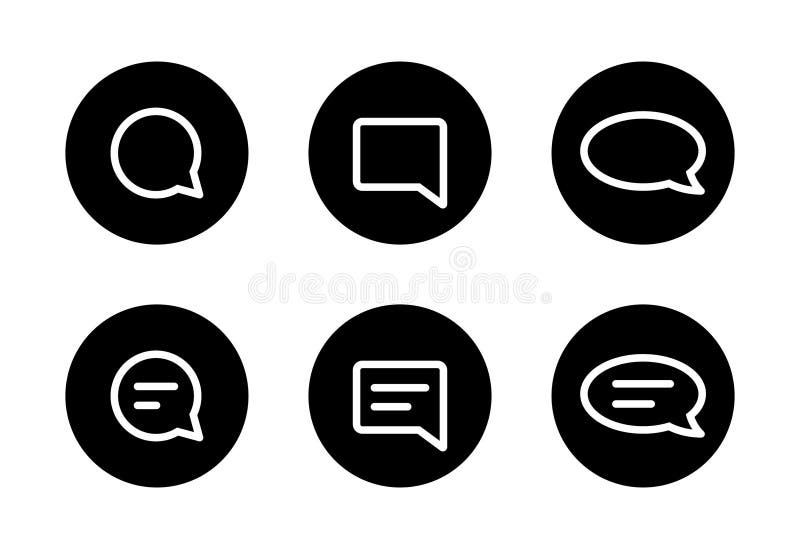 Comment, Message, Chat Icon Vector in Circle. Social Media Chat Sign ...