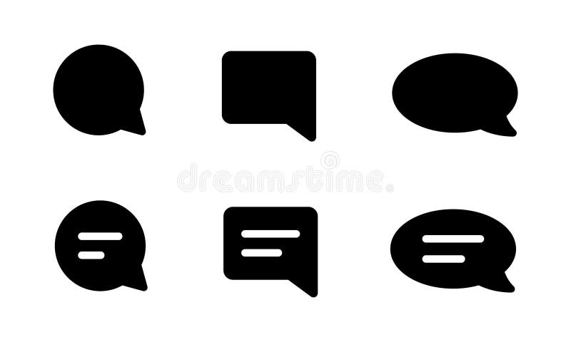 Comment, Message, Chat Icon Vector in Flat Style. Speech Bubble Sign ...