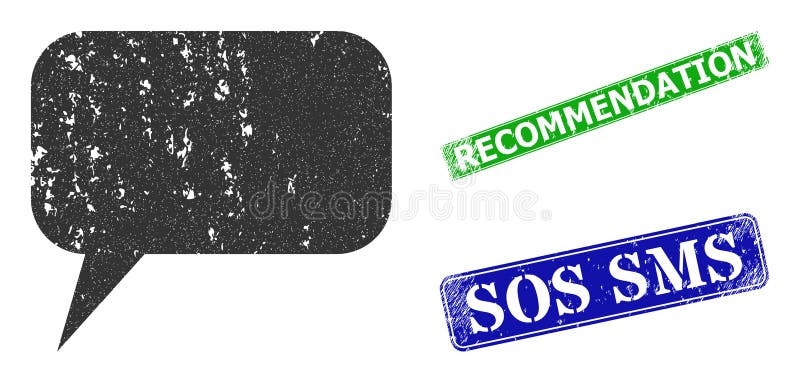 Comment Message Grunge Icon and Grunge Recommendation Seal Stock Vector ...