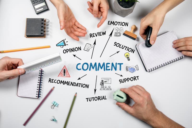 Comment. Opinion, Review, Support and Tutorial Concept Stock Photo ...