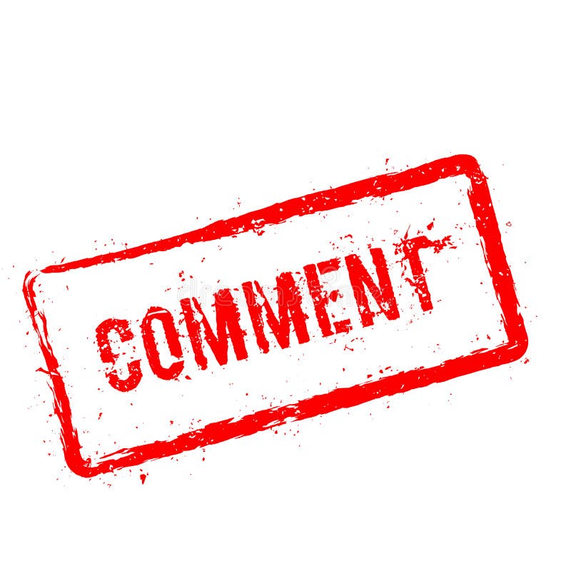 Comment Red Rubber Stamp Isolated on White. Stock Vector - Illustration ...