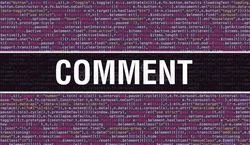 Comment Text Written on Programming Code Abstract Technology Background ...