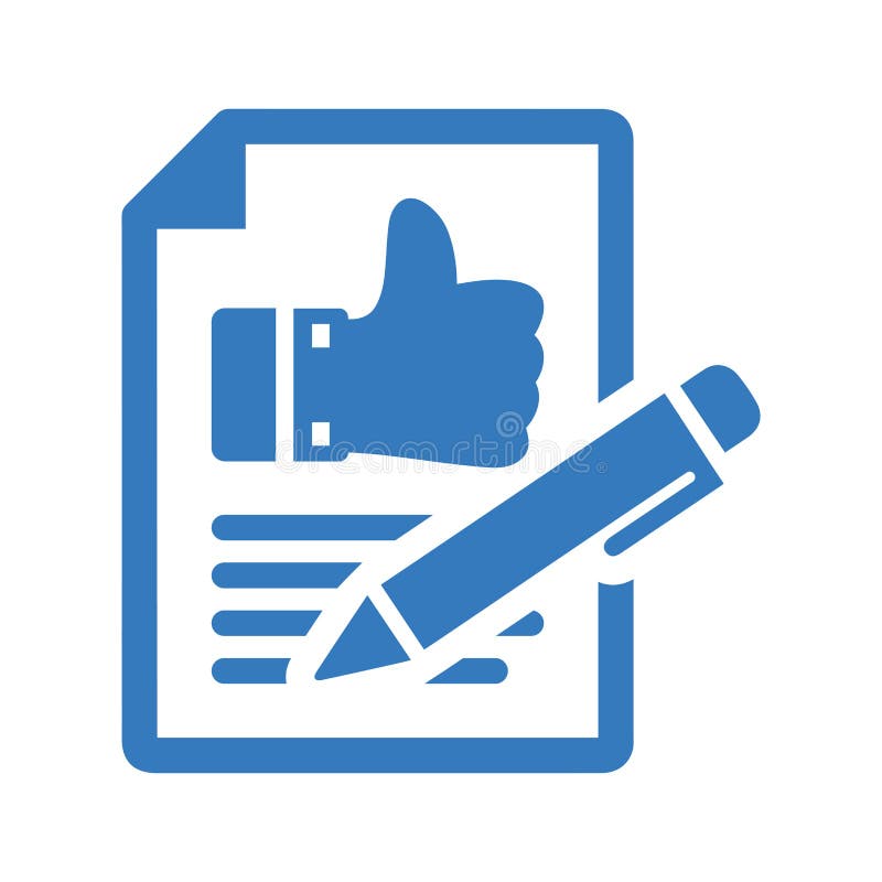 Comment Writing Icon, Feedback, Review Submit, Blue Color Stock ...