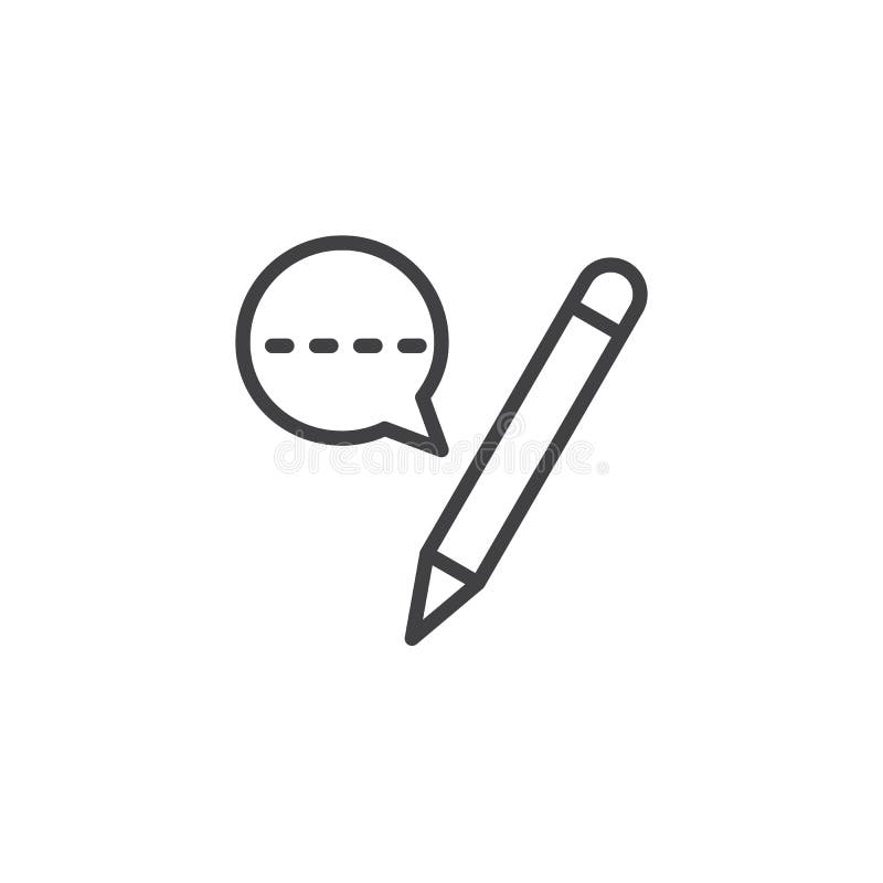 Comment Writing Vector Icon Symbol Isolated on White Background Stock ...