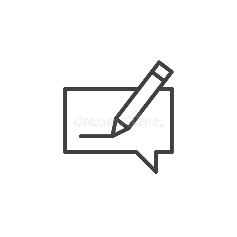 Comment Writing Outline Icon Stock Vector - Illustration of pictogram ...