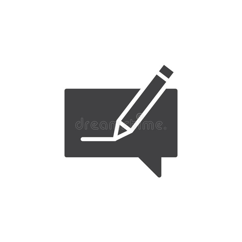 Comment Writing Vector Icon Stock Vector - Illustration of chatting ...