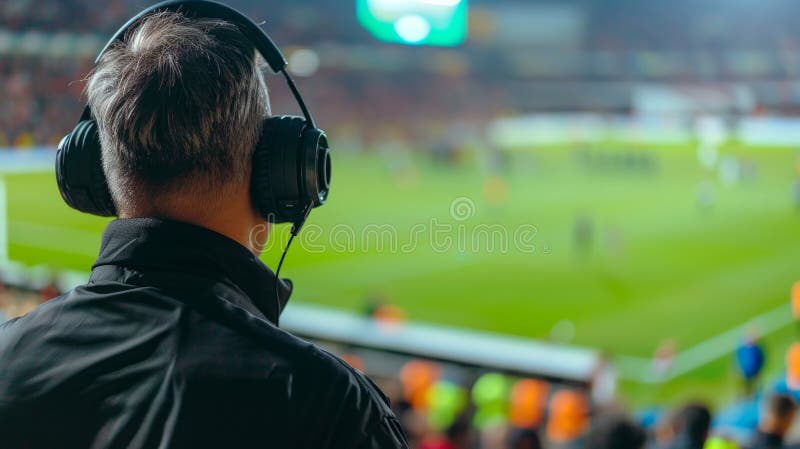 Commentator for the Final Football Match Stock Image - Image of grass ...