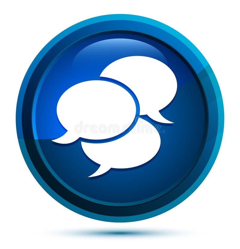 Comments Icon Elegant Blue Round Button Illustration Stock Vector ...