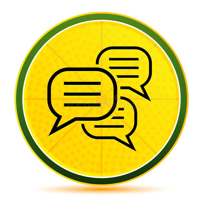 Comments Icon Lemon Lime Yellow Round Button Illustration Stock ...