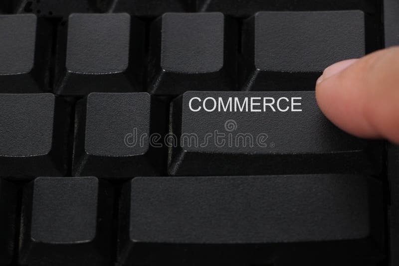 Commerce Button on a Computer Keyboard Stock Photo - Image of enter ...