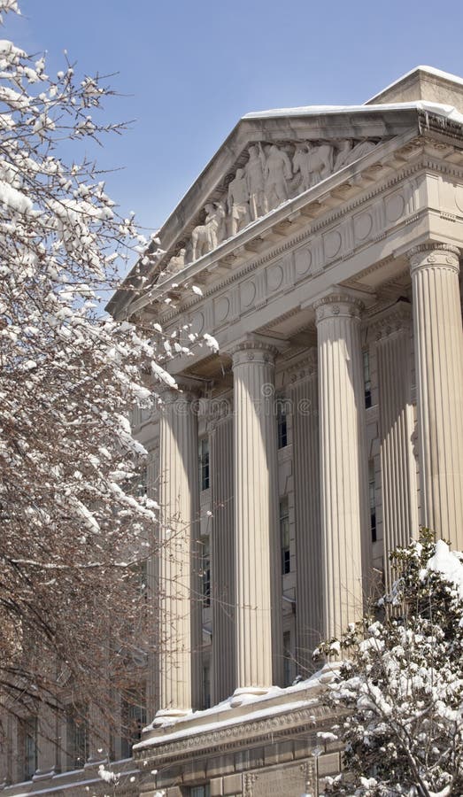 Commerce Department after Snow Washington DC Stock Image - Image of ...