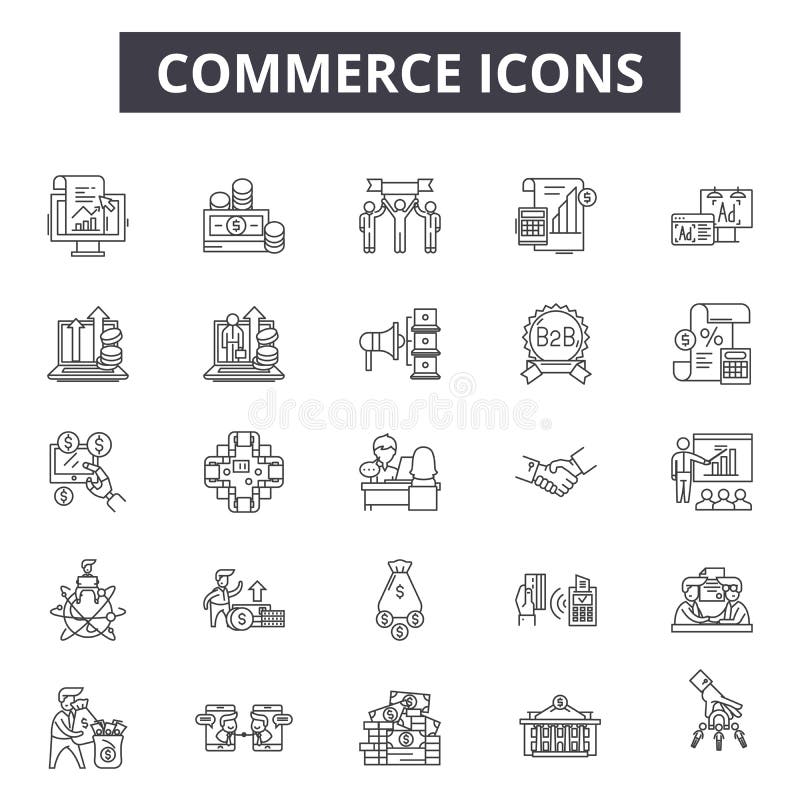 Commerce Line Icons, Signs, Vector Set, Outline Illustration Concept ...