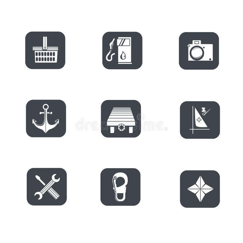 Commerce Navigation and Travel Map Icons Collection Stock Vector ...