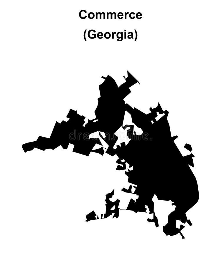 Commerce outline map stock vector. Illustration of region - 387020890