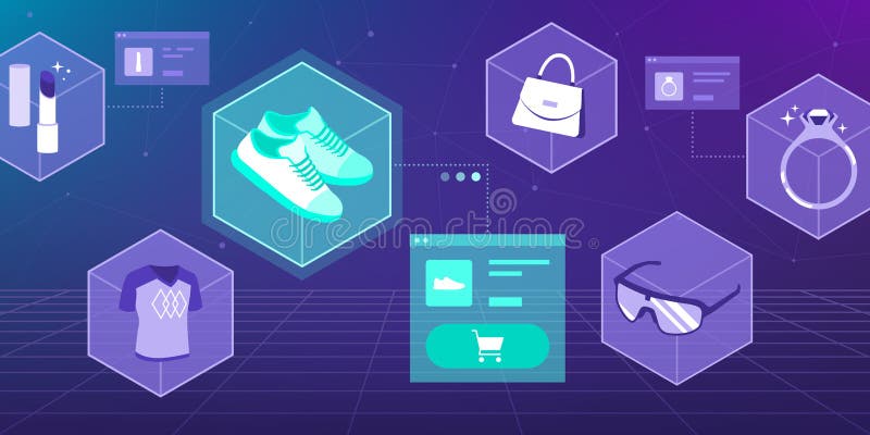 Commerce and Retail in the Metaverse Stock Vector - Illustration of ...