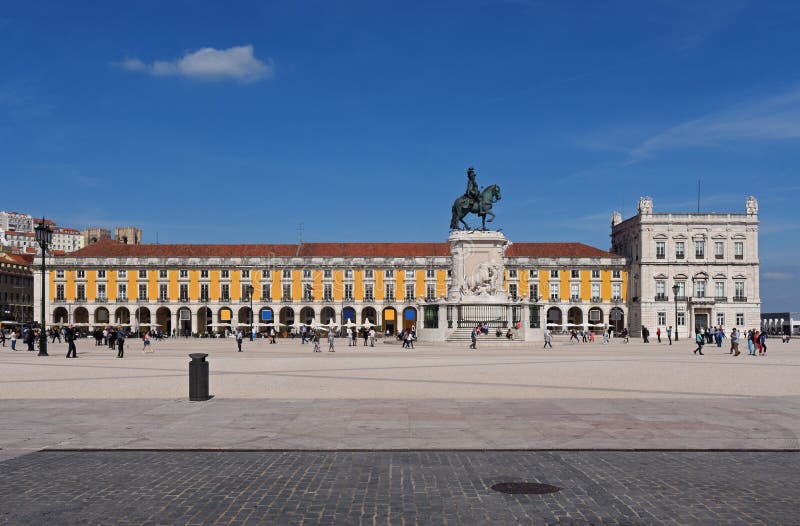 Commerce Square in Lisbon, editorial stock image. Image of square ...