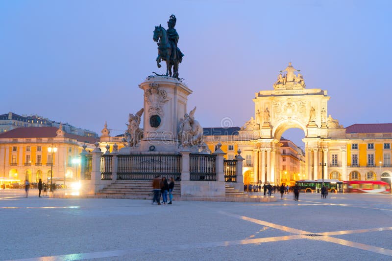 Commerce Square in Lisbon, Portugal Stock Image - Image of king ...