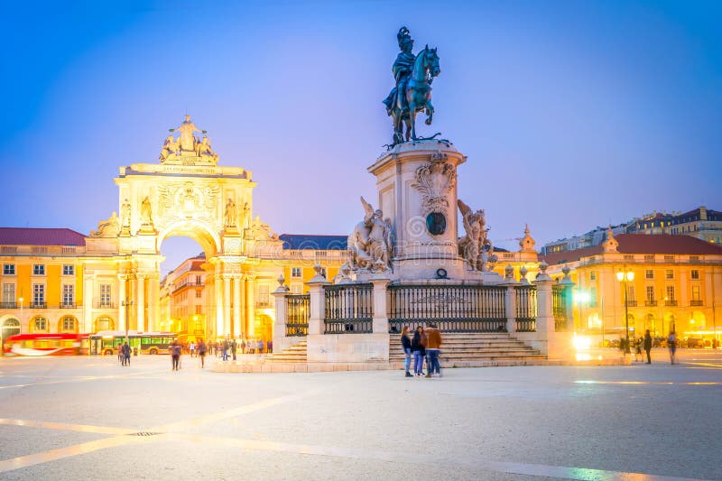 Commerce Square in Lisbon, Portugal Editorial Stock Photo - Image of ...
