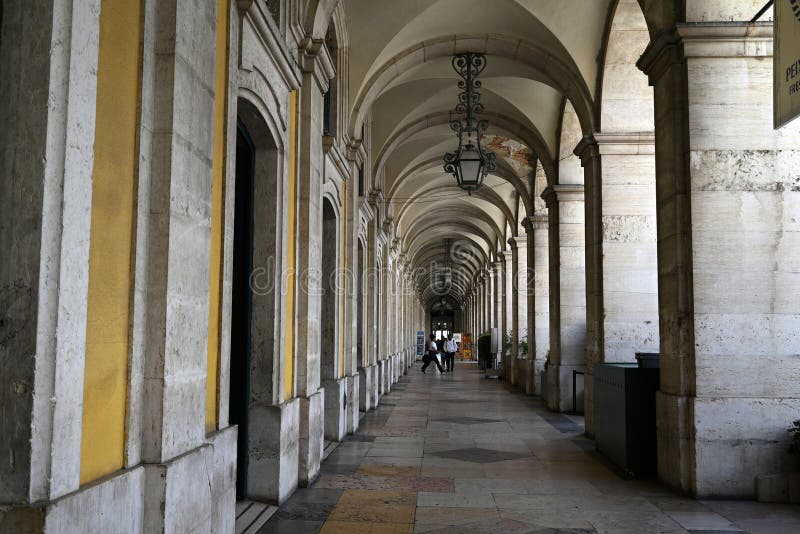 Commerce Square in Lisbon Under Arches Editorial Photo - Image of ...