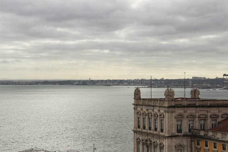 Commerce Square and Tagus River View from Augusta Arch. Editorial Image ...
