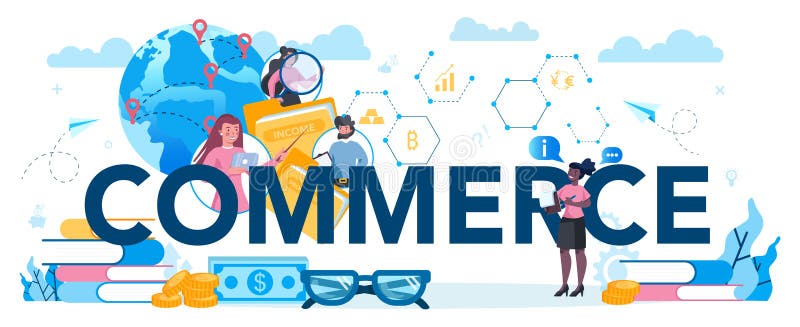 Header: E-commerce and World Wide Connections Stock Illustration ...