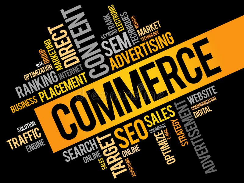 COMMERCE word cloud stock illustration. Illustration of commercial ...