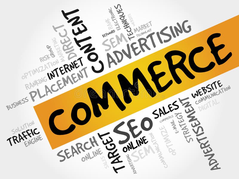 COMMERCE word cloud stock illustration. Illustration of definition ...
