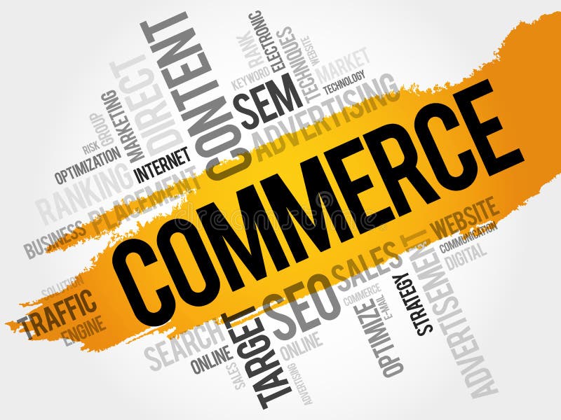 COMMERCE word cloud stock illustration. Illustration of internet ...