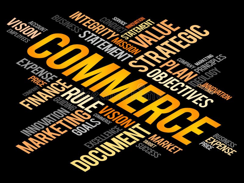 COMMERCE word cloud stock illustration. Illustration of internet ...